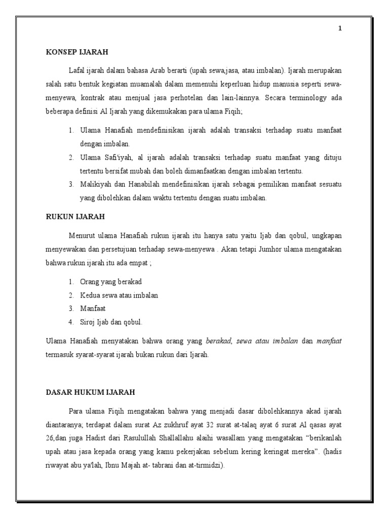 Panduan Lengkap Akad Ijarah dalam Islam | PDF | Hukum | Agama & Spiritualitas