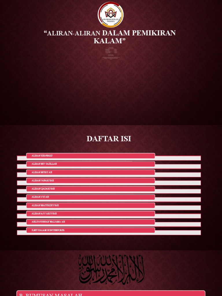 Aliran-Aliran Dalam Pemikiran Kalam | PDF