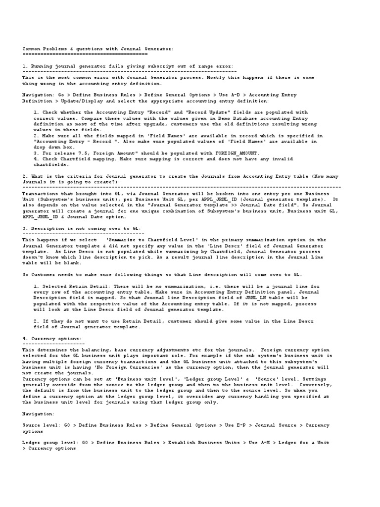 Common Problems With JRNL Generator | PDF | Database Index | Databases