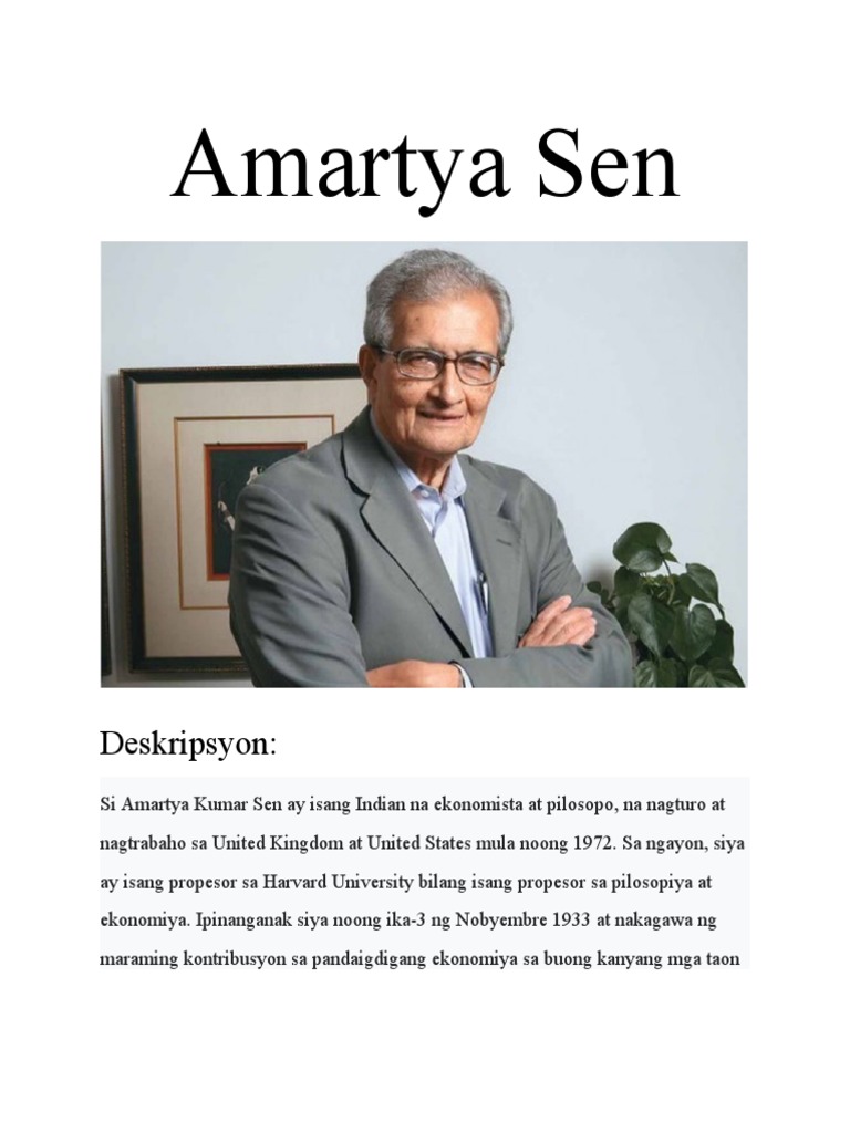 Amartya Sen Research | PDF