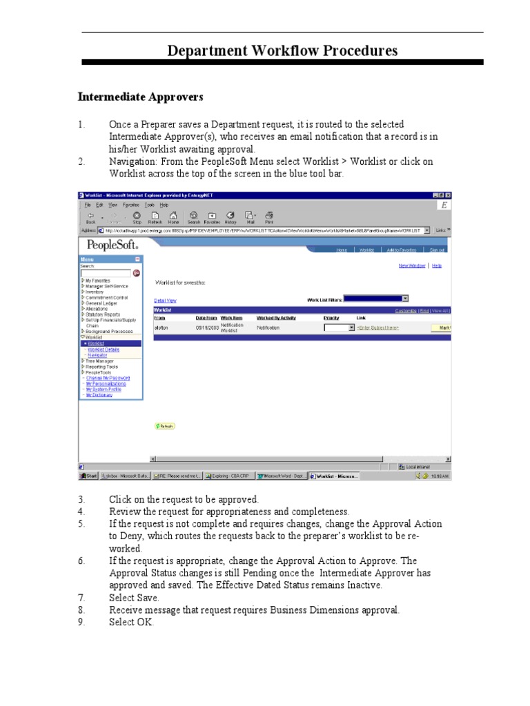 Dept Workflow Procedures | PDF