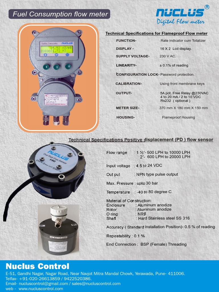 Fuel Meter Flame Proof | PDF | Flow Measurement | Physical Sciences