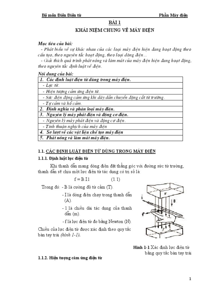 Bai 1 Khai Niem Chung Ve May Dien | PDF