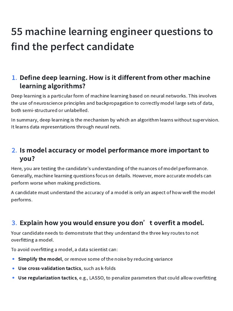 55 Machine Learning Engineer Questions To Find The Perfect Candidate ...