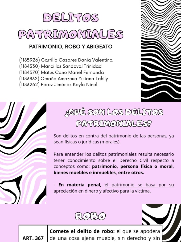 Delitos Patrimoniales: Definición y Tipos | PDF | Robo | Propiedad