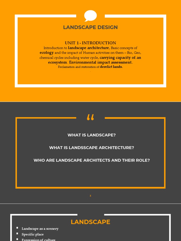 LANDSCAPE DESIGN UNIT 1 PART 1 For Students | PDF | Sustainability ...