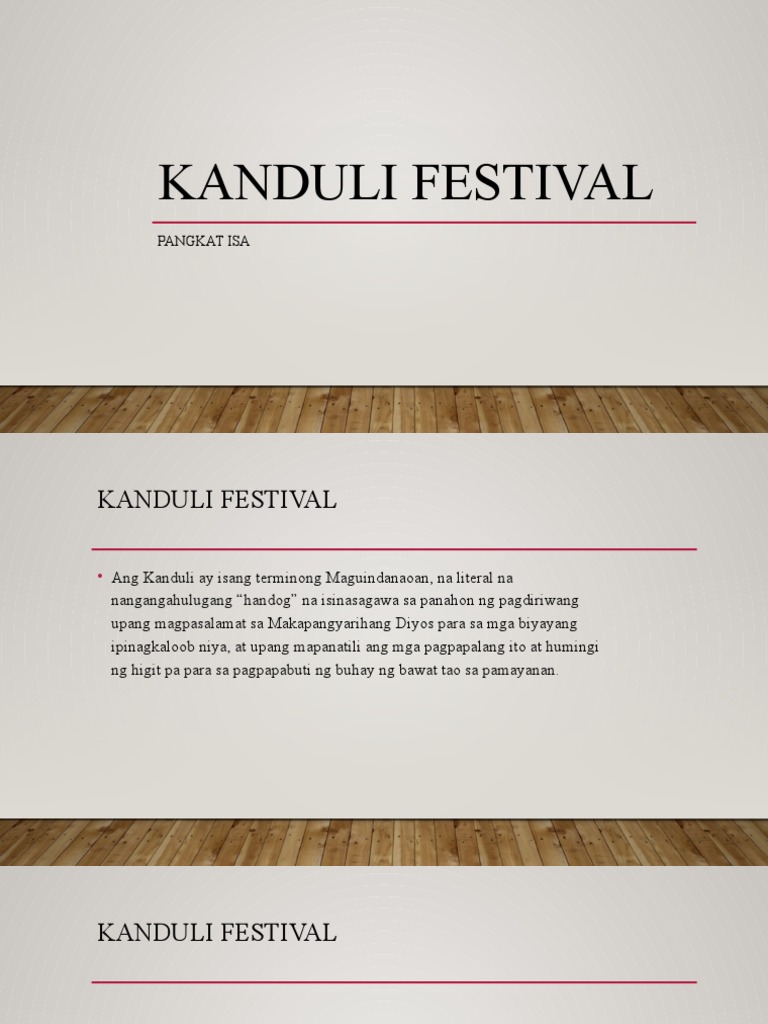 Kanduli Festival: Pangkat Isa | PDF