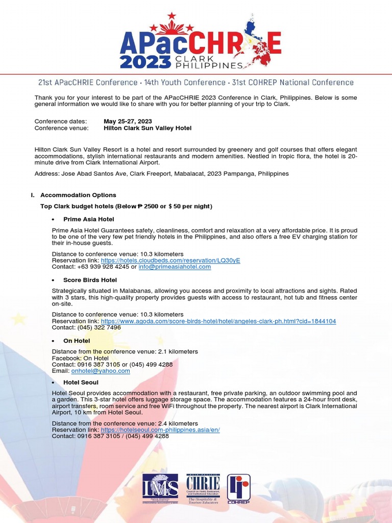 Accommodation And Transportation Guide Pdf Hotel Service Industries