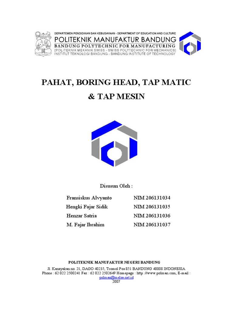 Pahat, Boring Head, Tap Matic | PDF