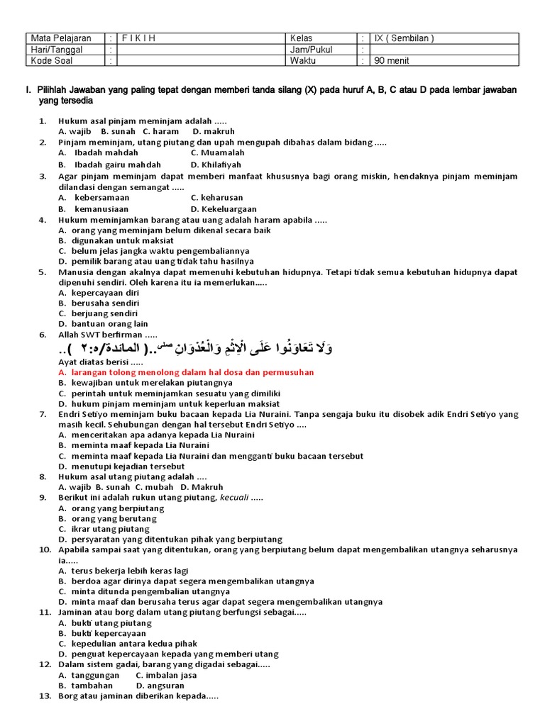 Pas KLS 9 2022 2023 SMT 2 Revisi 01 - 03 - 2023 | PDF