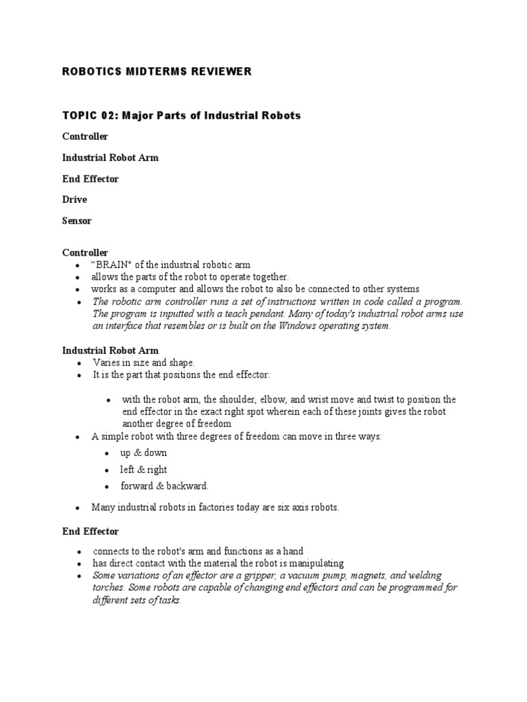 Robotics Pdf Programmable Logic Controller Control Theory 