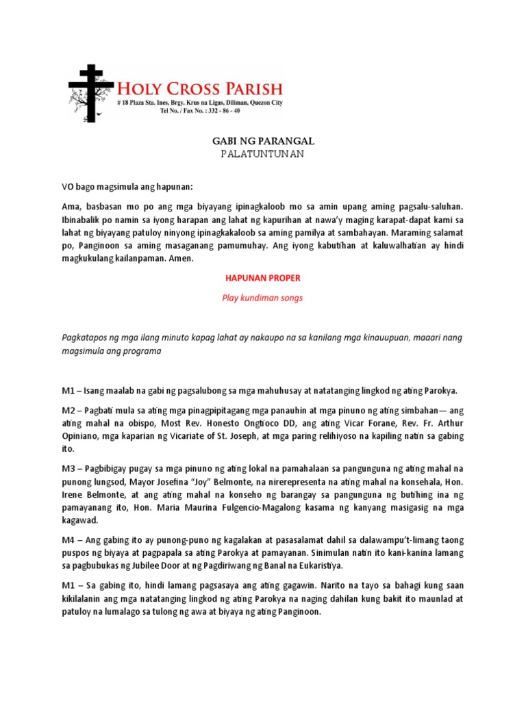 GAWAD PARANGAL SCRIPT Revised | PDF