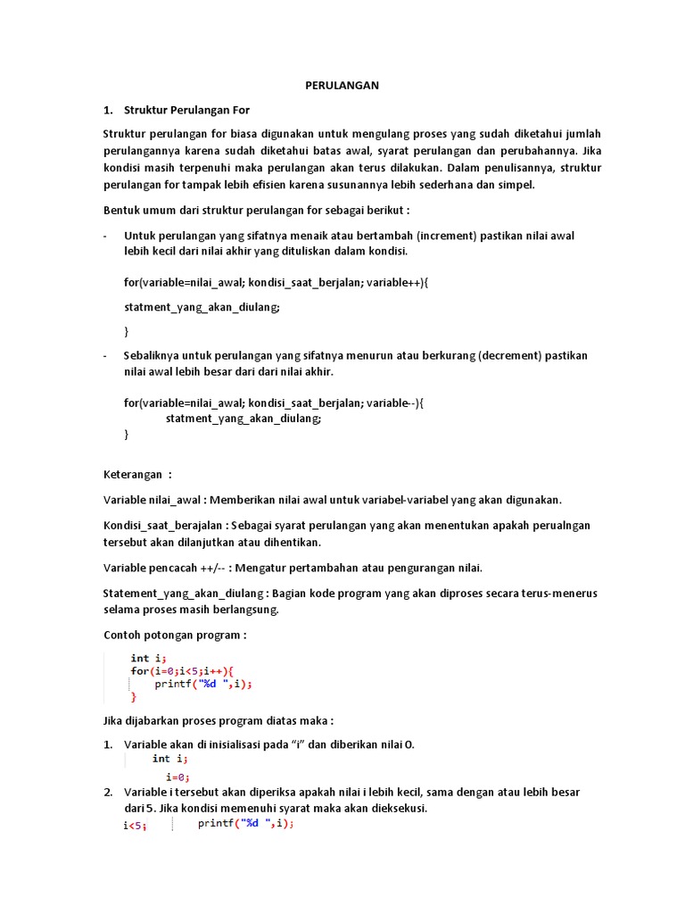 Materi Perulangan C++ | PDF | Pengelolaan Keuangan & Uang | Komputer