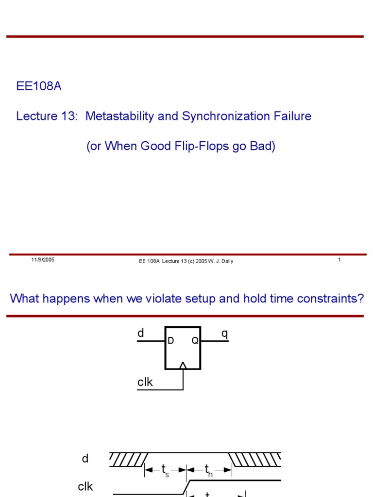 Metastability in Flip-Flops Explained | PDF | Digital Technology ...