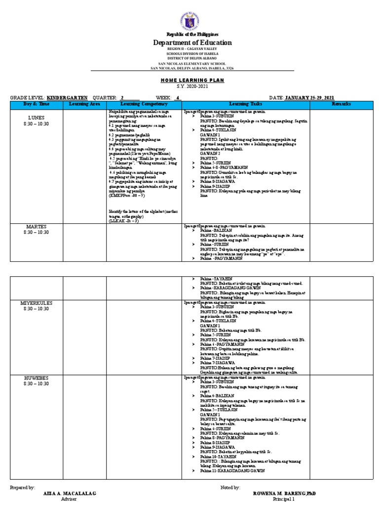 Week 4 Plan Q2 | PDF
