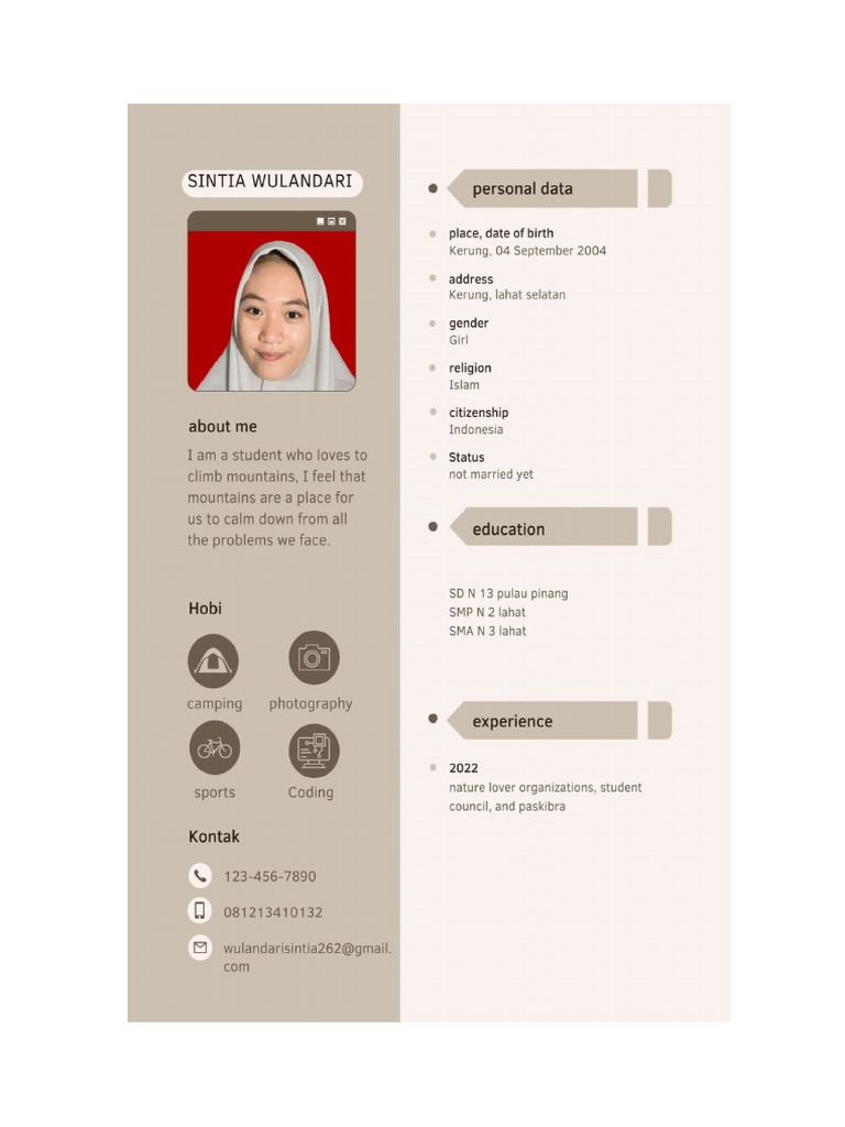 CV Sintia Wulandari | PDF