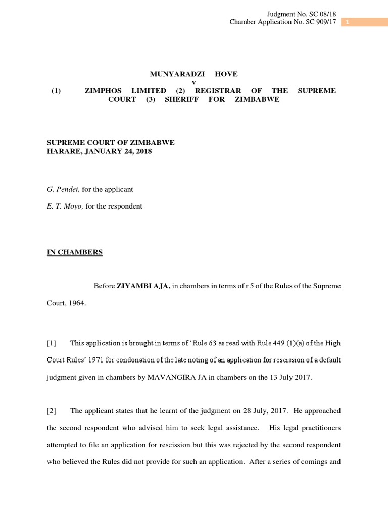 Application for Condonation of Late Filing of Application for ...