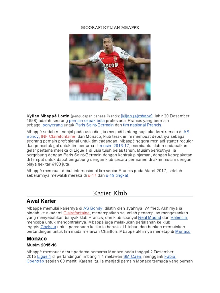 Karier Menanjak Kylian Mbappé: Dari Bintang Muda Monaco hingga Juara ...