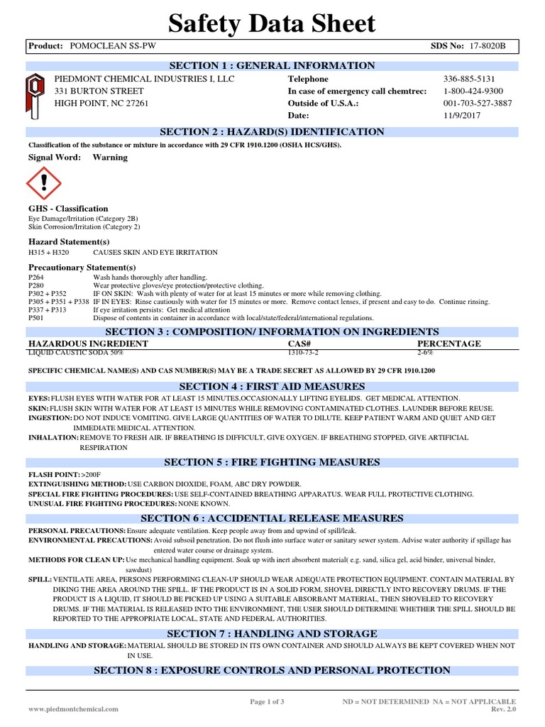 Pomoclean SS PW SDS | PDF | Firefighting | Breathing