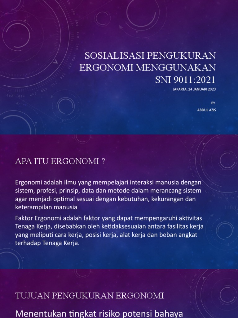 Sosialisasi Pengukuran Ergonomi Menggunakan Sni 9011 | PDF
