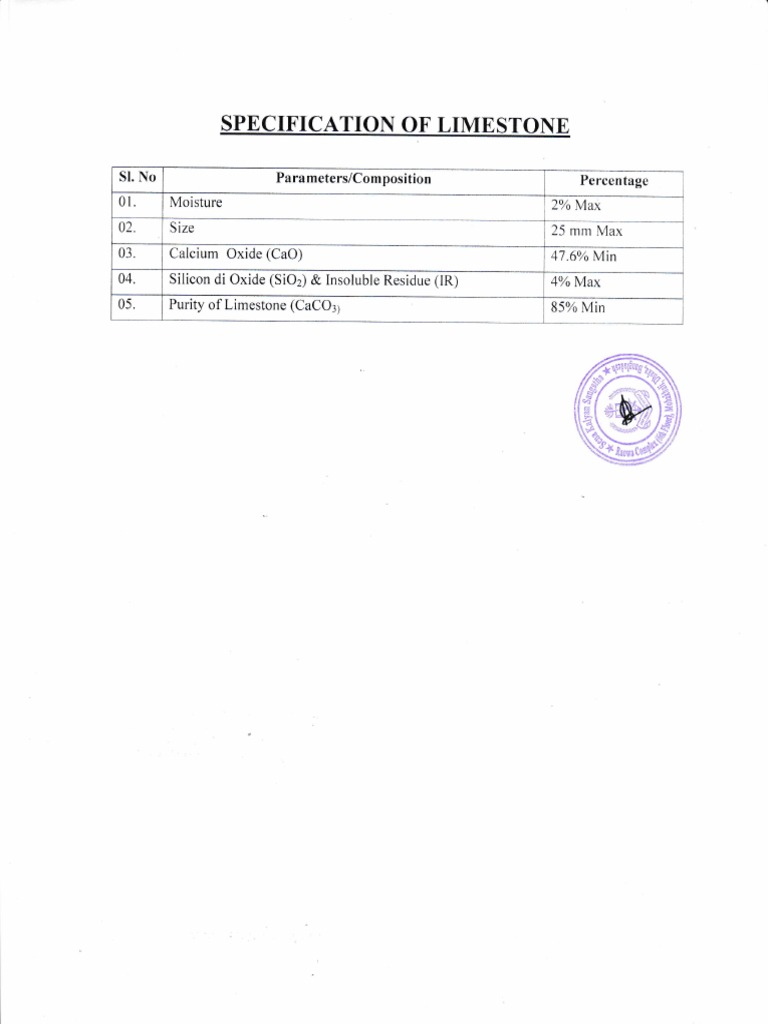 Specification of Limestone | PDF