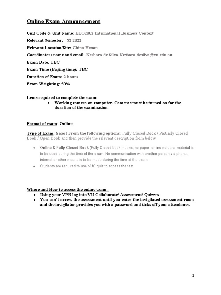 BEO2002 Henan Online Exam Announcement | PDF | Quiz | Internet