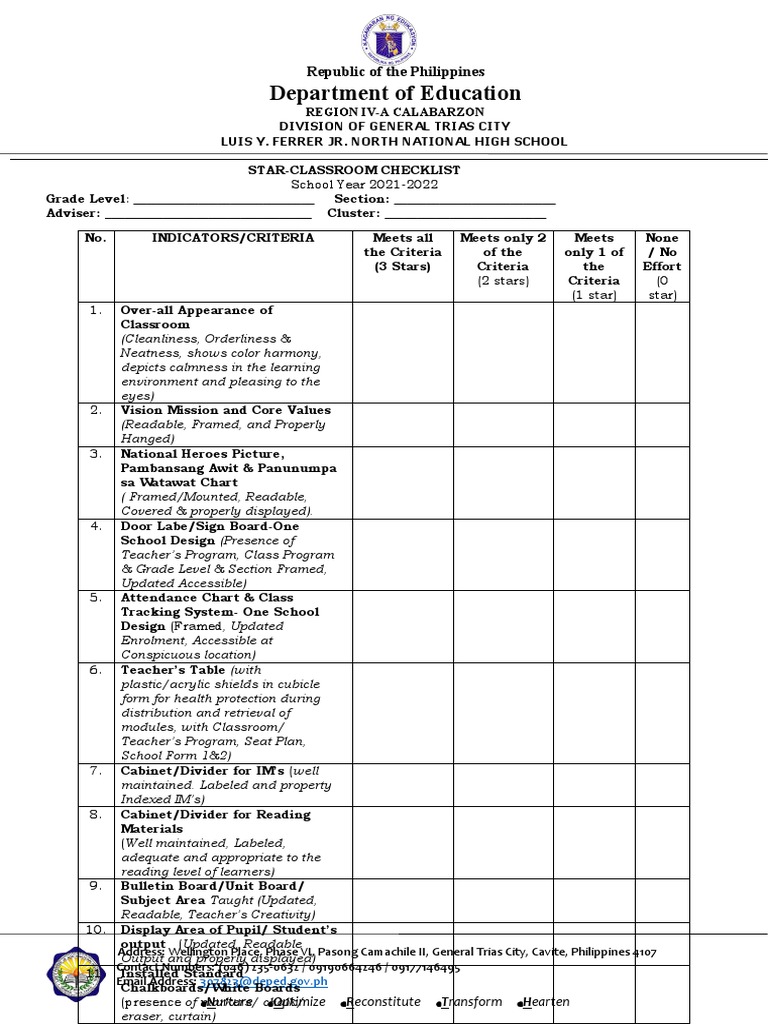Star Classroom Observation Tool | PDF | Teaching | Cognition