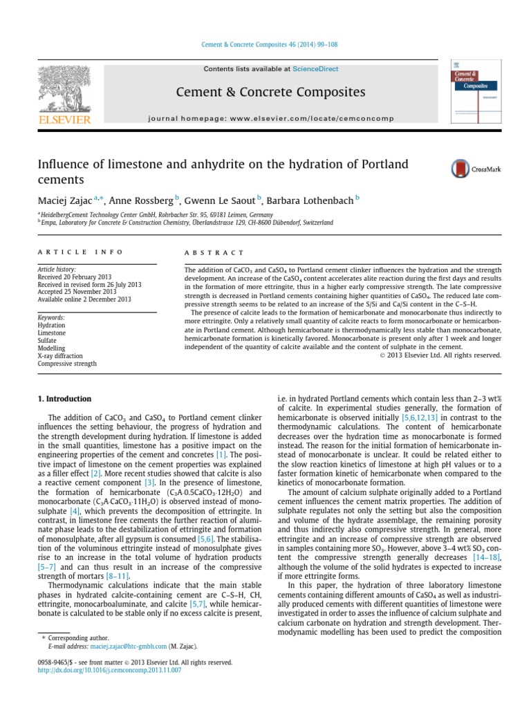 Influence of Limestone and Anhydrite On The Hydrat - 2014 - Cement and ...