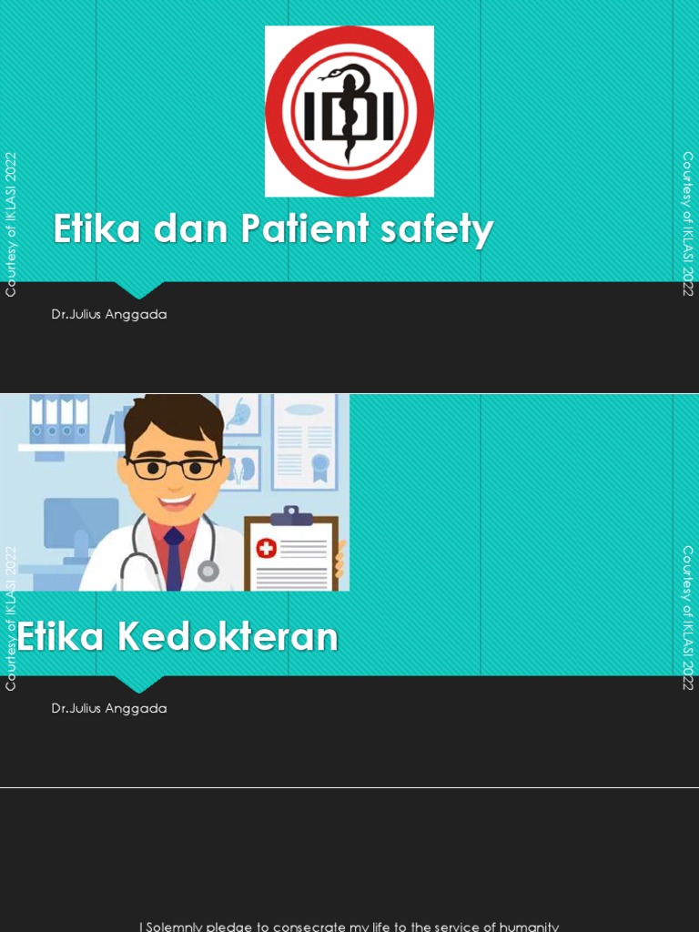 01 DR Julius Anggada - Ethic and Patient Safety | PDF | Pengembangan Diri