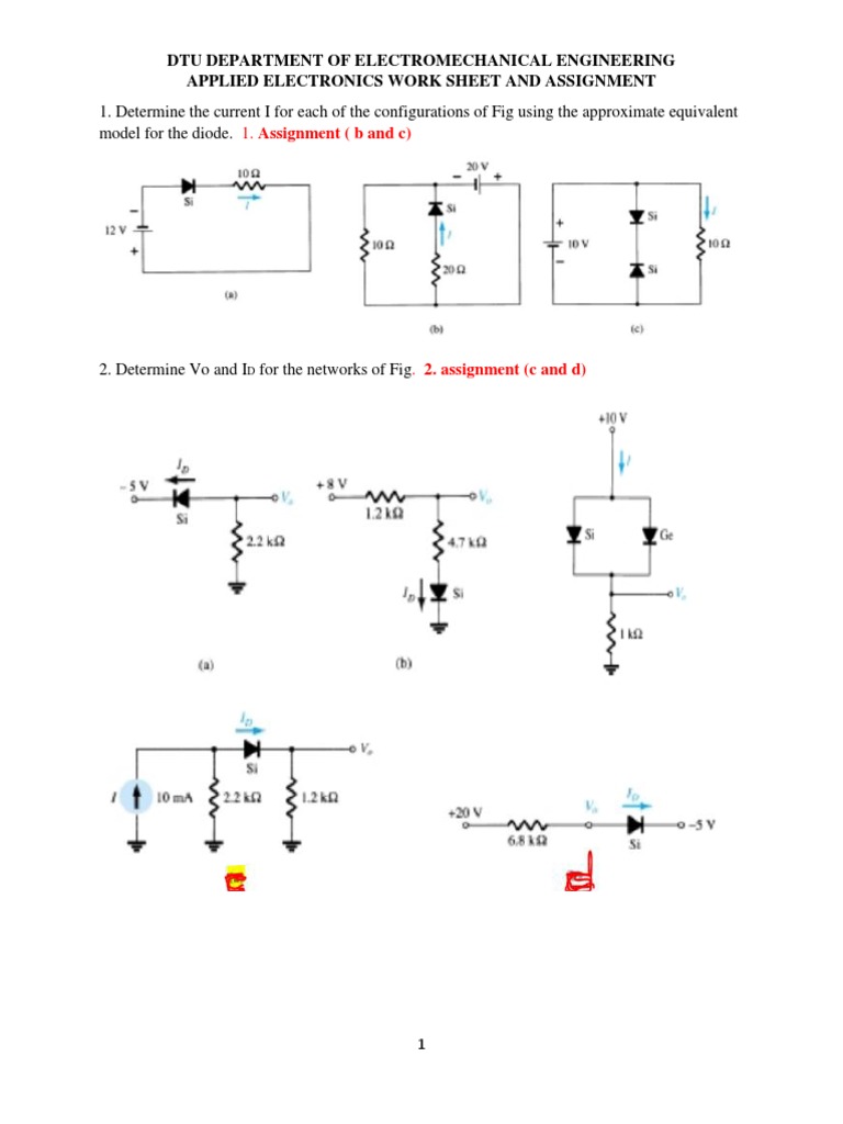 Determine The Current I For Each of The Configurations of Fig Using The Approximate Equivalent ...