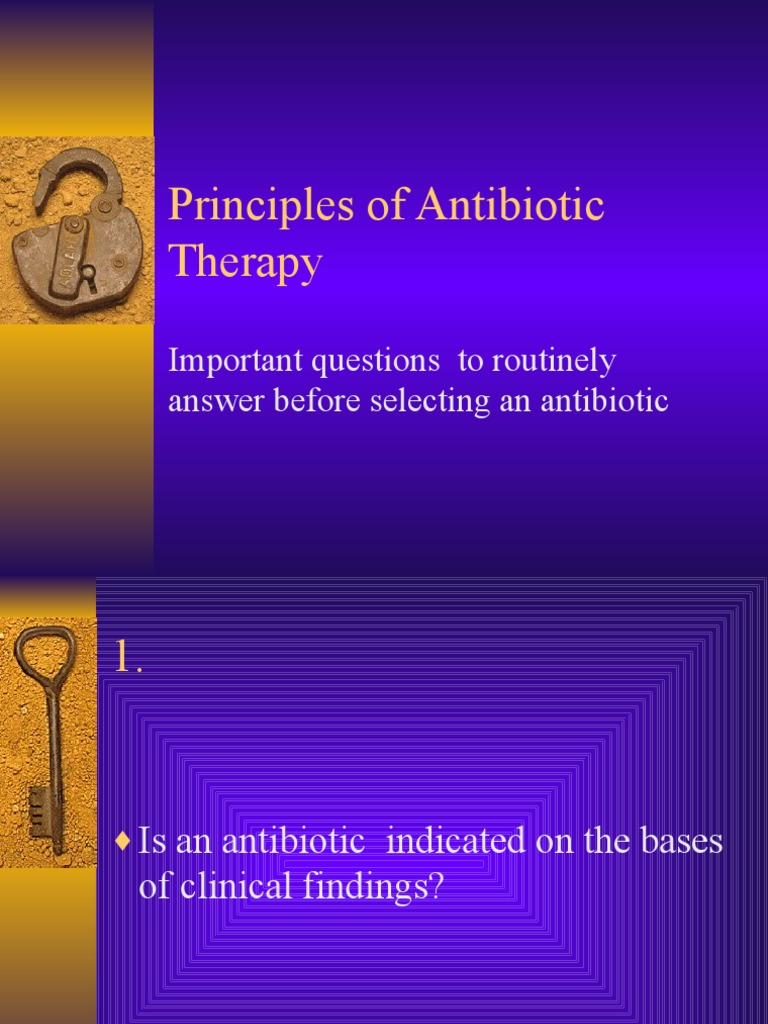 Principles of Antibiotic Therapy | PDF | Urinary Tract Infection ...