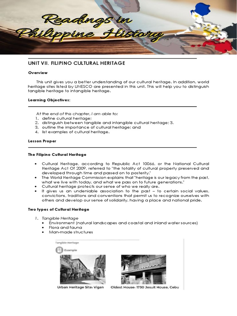 RPH Unit VII | Download Free PDF | Cultural Heritage | Philippines