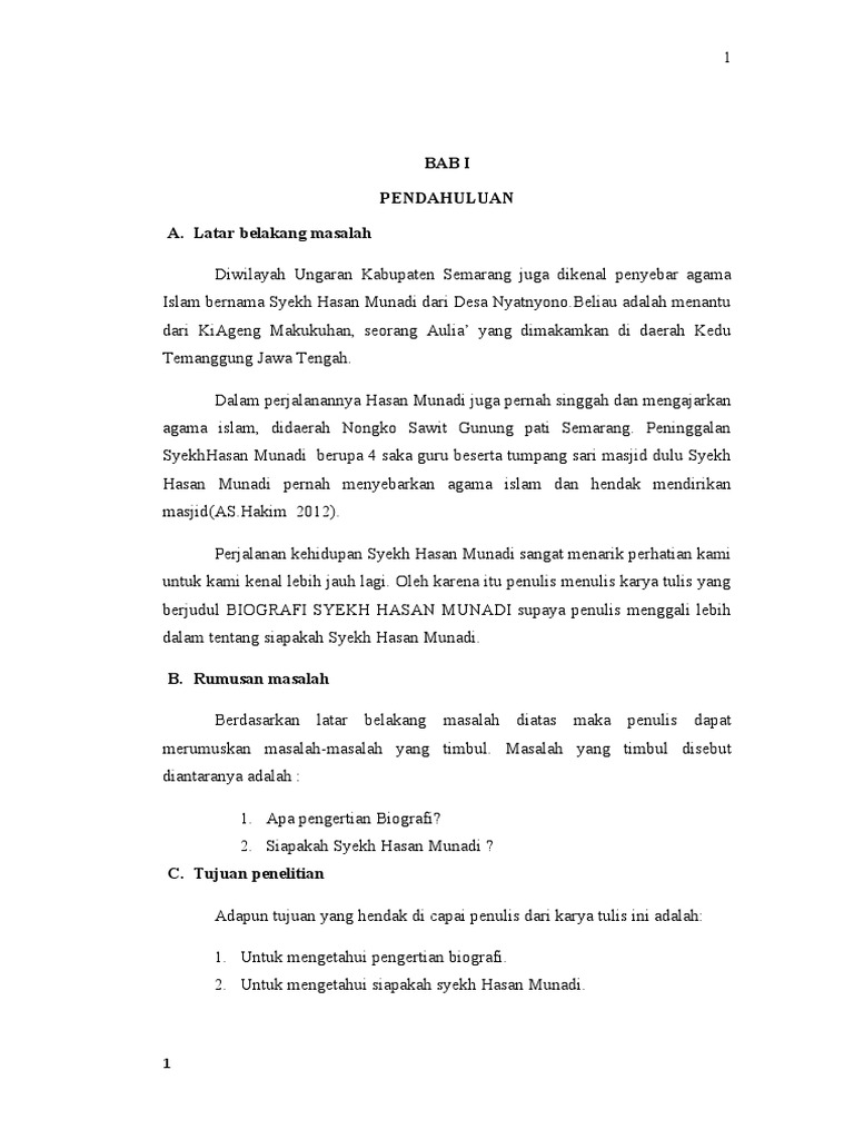Biografi Syekh Hasan Munadi | PDF