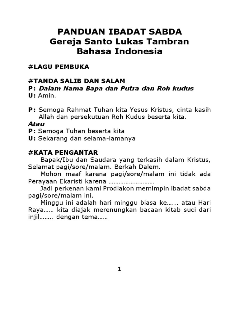 Saya Sedang Berbagi 'INDO PANDUAN IBADAT SABDA' Dengan Anda | PDF ...