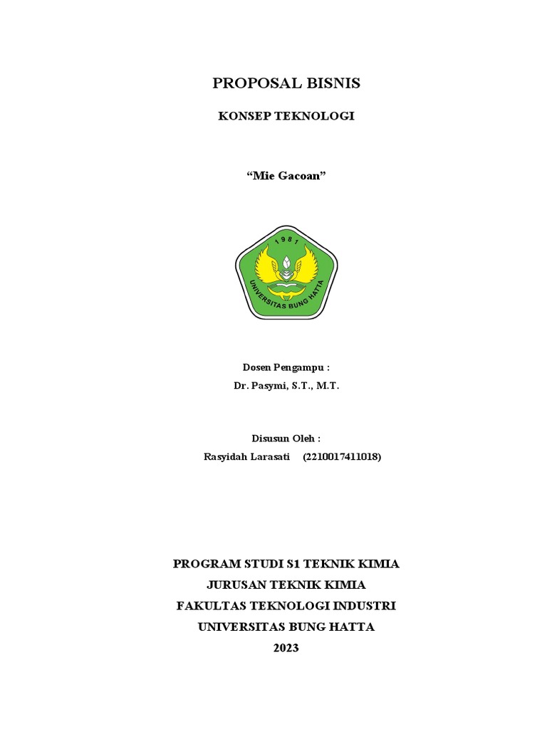 Tugas Proposal Bisnis | PDF | Bisnis | Memasak, Makanan, & Anggur