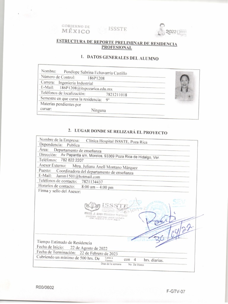 3 Estructura de Reporte Preliminar de Residencia Profesional | PDF