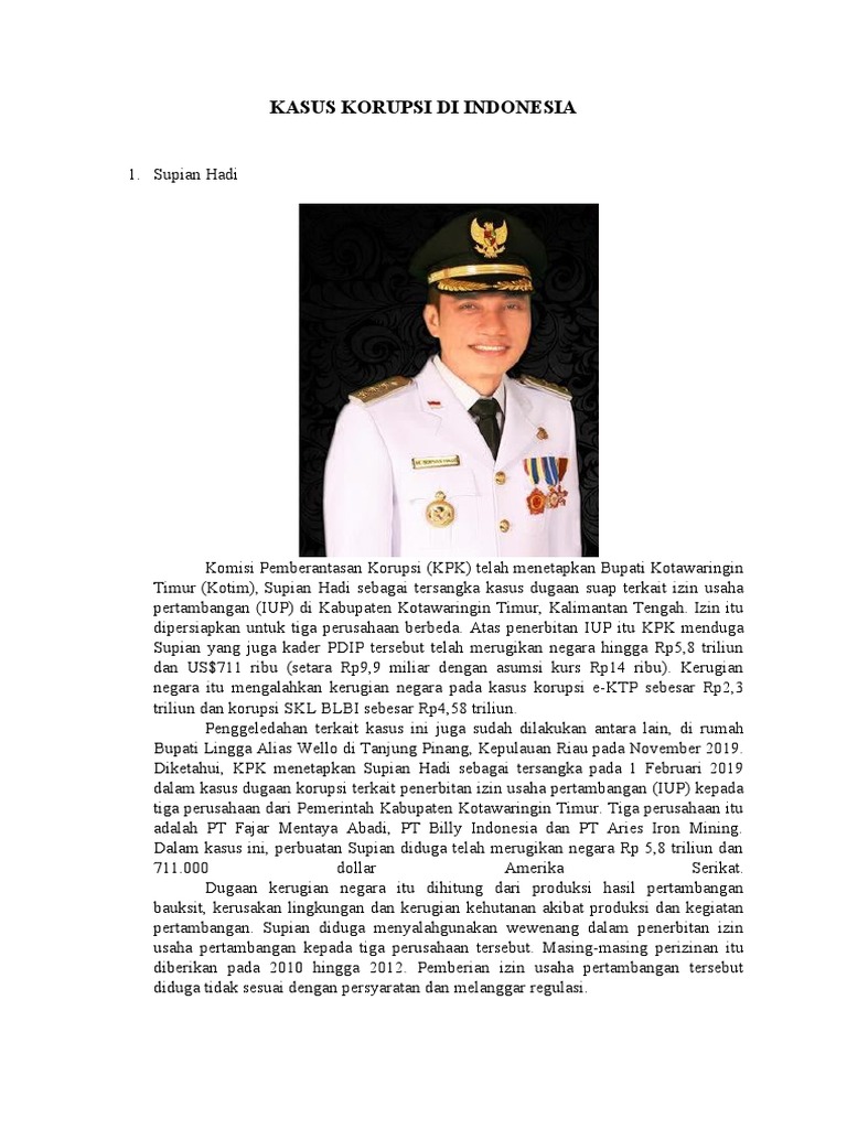 Kasus Korupsi Di Indonesia | PDF