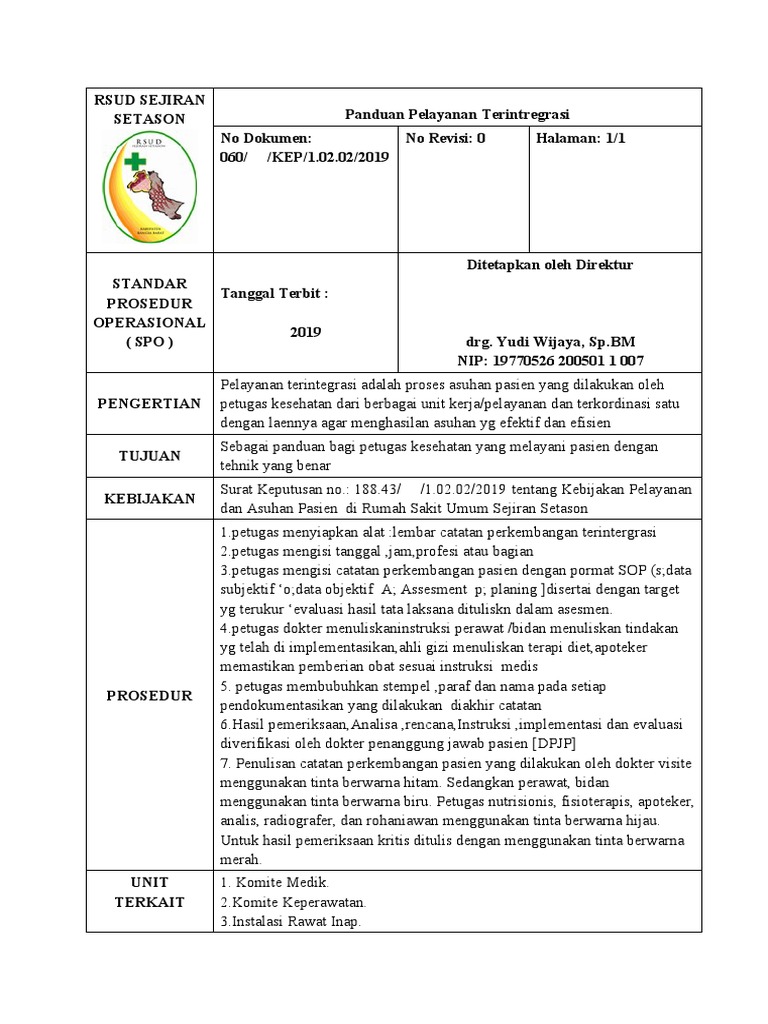 Sop Terintegrasi | PDF