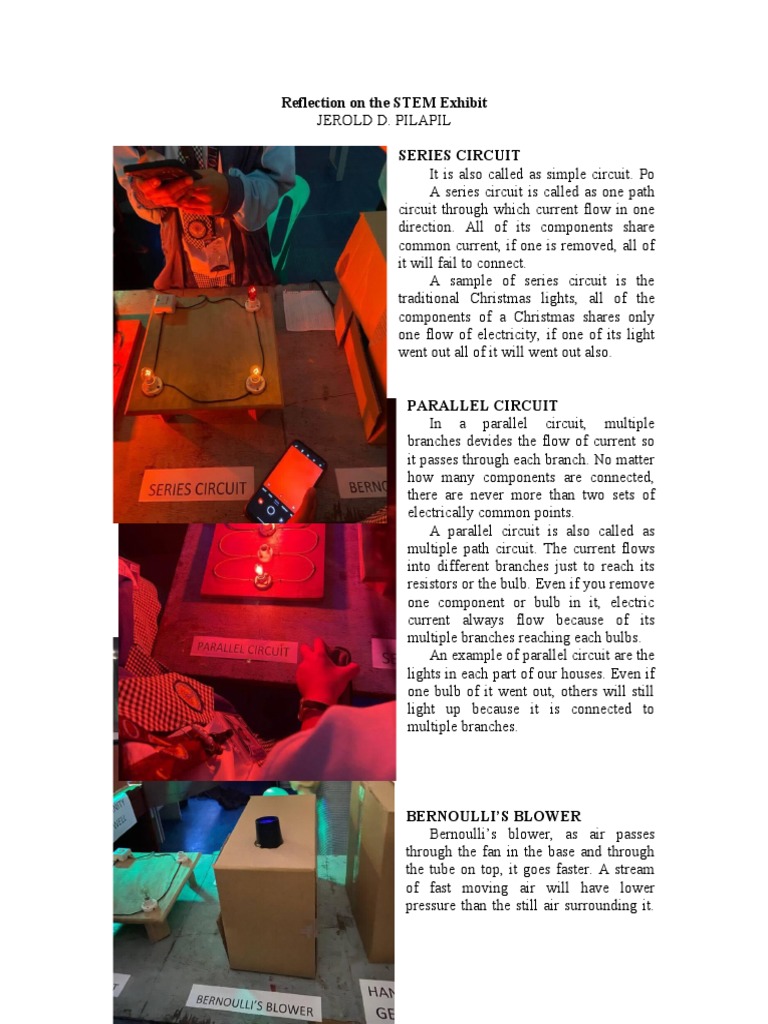 STEM Exhibit Reflection | PDF | Series And Parallel Circuits ...