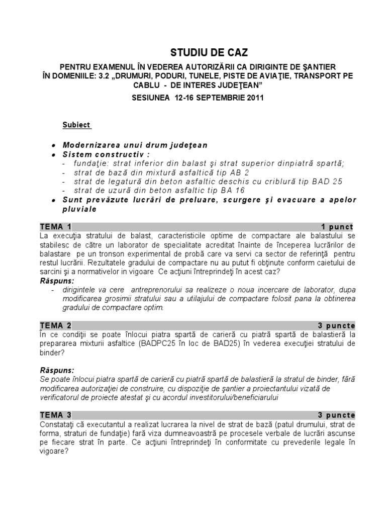 Studiu de Caz - Drumuri Judetene | PDF