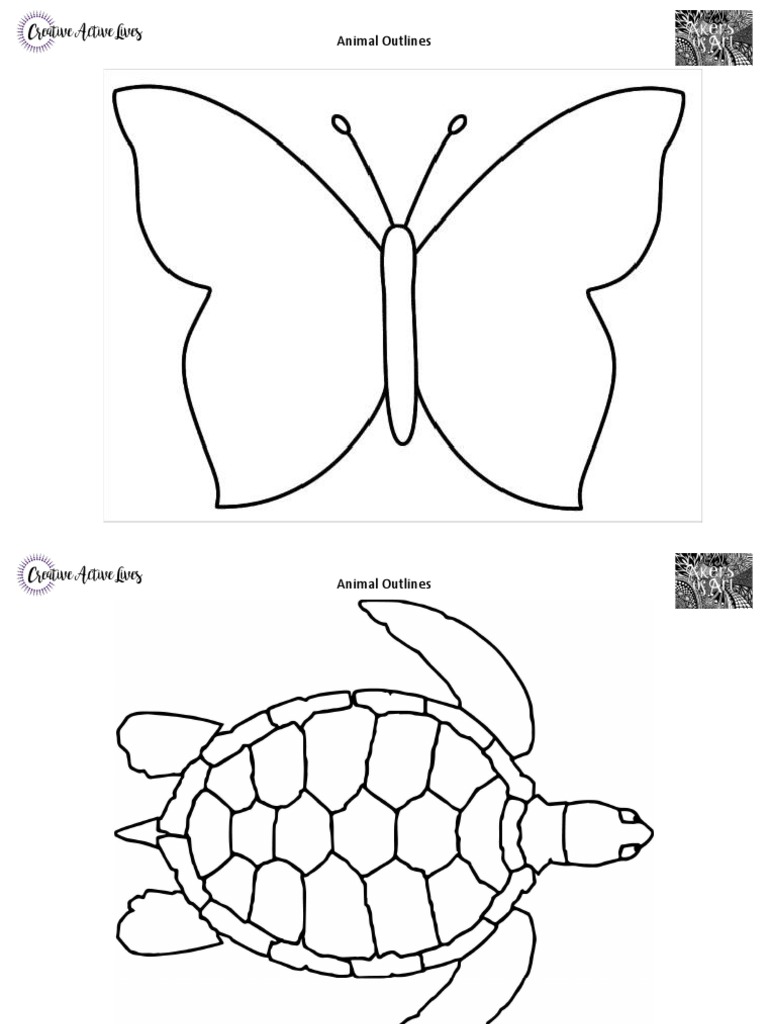 Easy Animal Zentangle Outlines | PDF