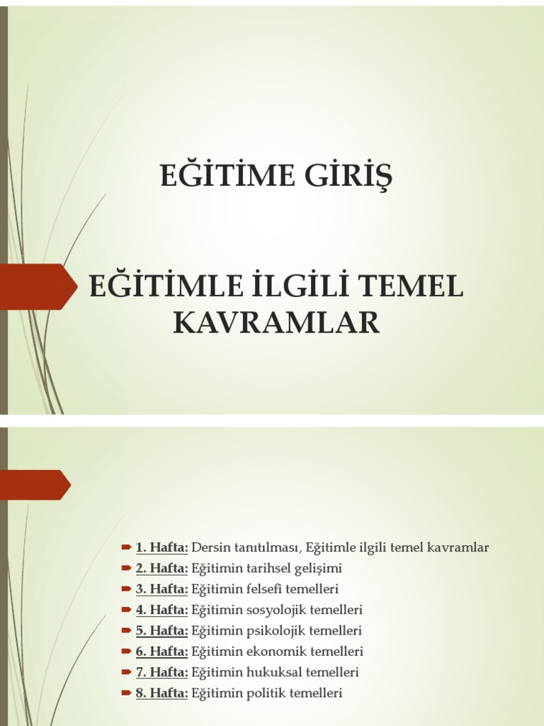 Eğitimle Ilgili Temel Kavramlar | PDF