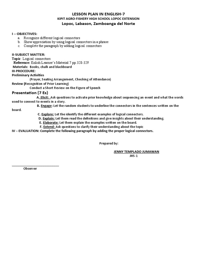 Logical Connectors Pdf Language Arts And Discipline
