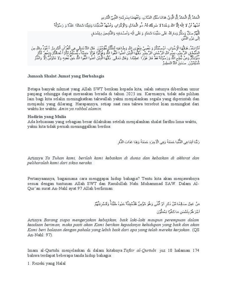Teks Khutbah Jumat | PDF