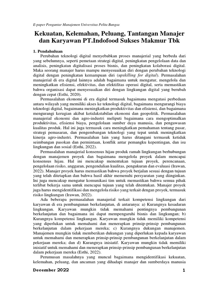 PT - Indofood Sukses Makmur TBK | PDF