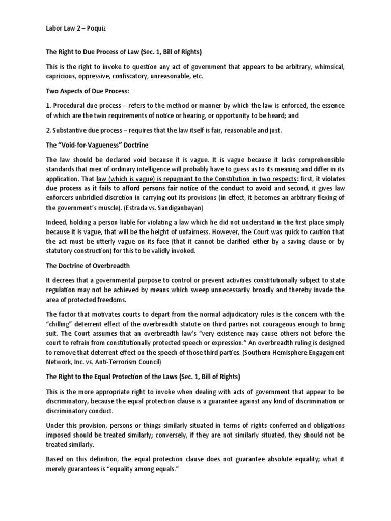 Labor Law 2 Notes | PDF | Employment | Labour Law