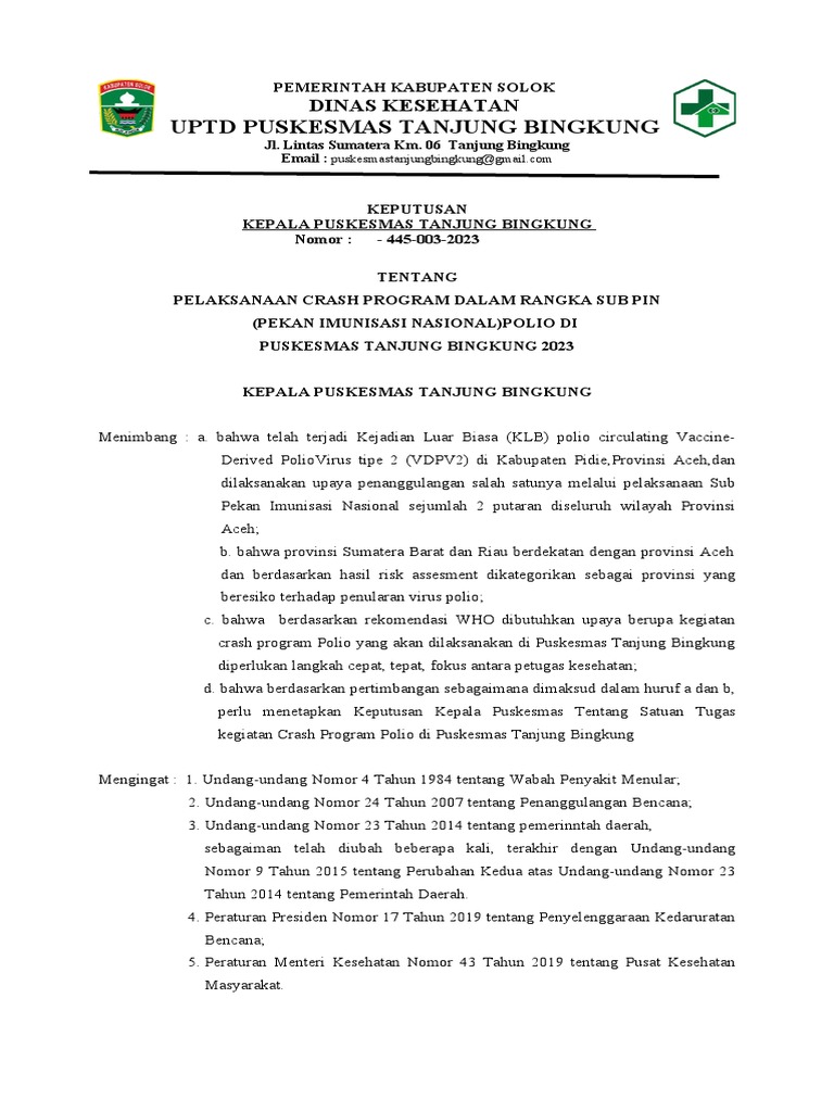 Pelaksanaan Crash Program Polio 2023 | PDF
