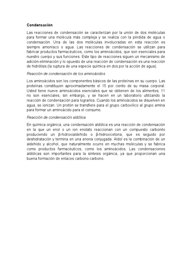 Condensación | PDF