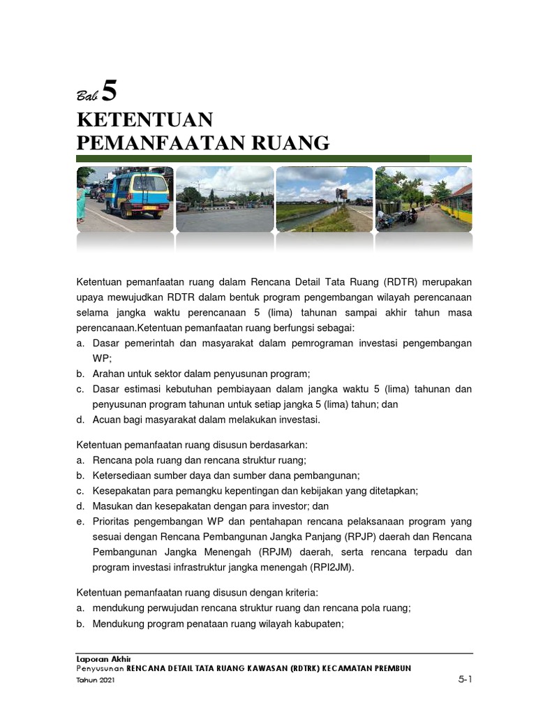BAB 05 Ketentuan Pemanfaatan Ruang Edit | PDF