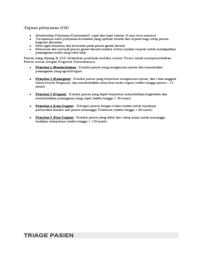 Prosedur Triase di IGD untuk Pasien | PDF | Sains & Matematika